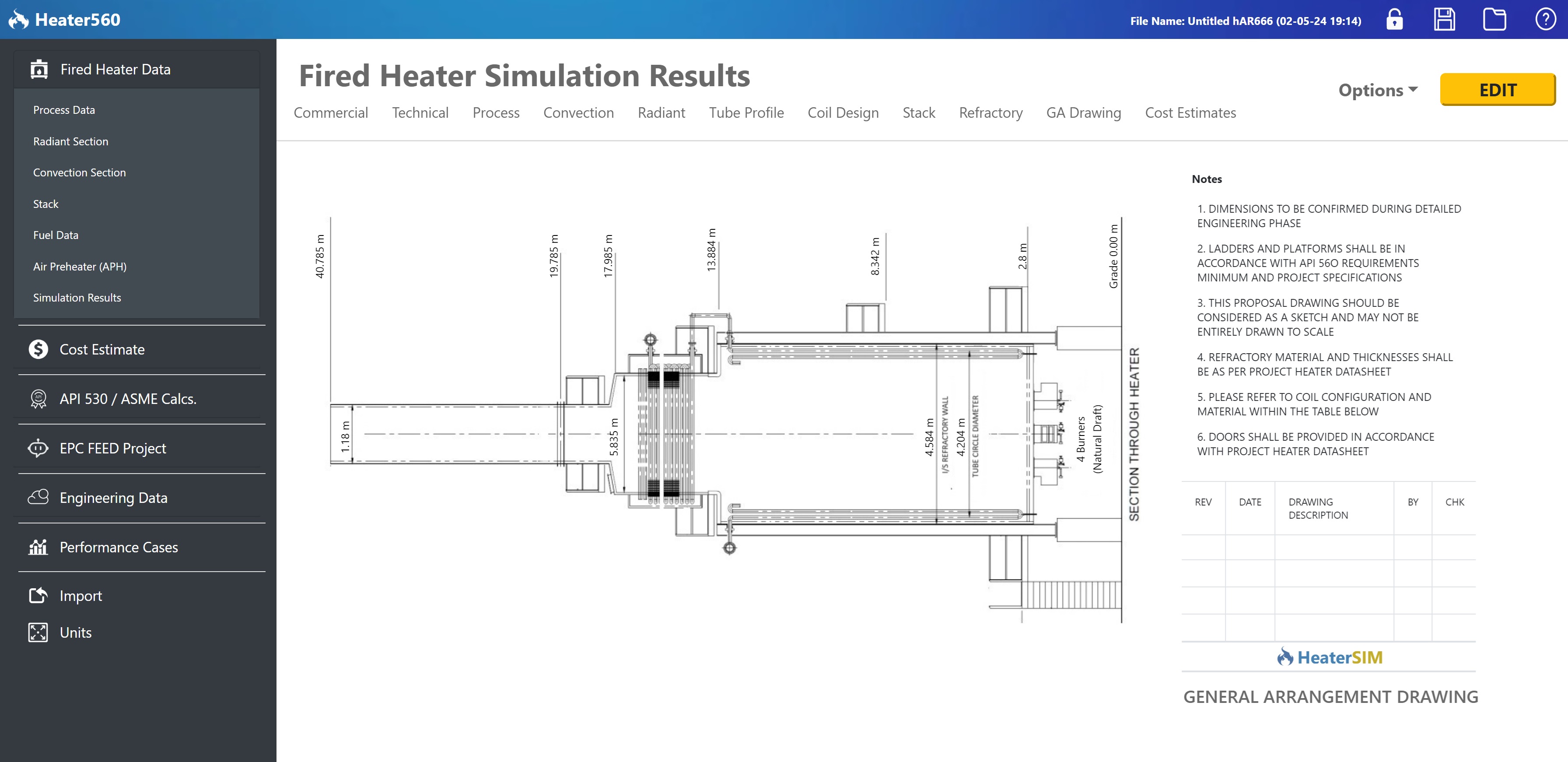 HeaterSIM - Fired Heater Detailed Engineering